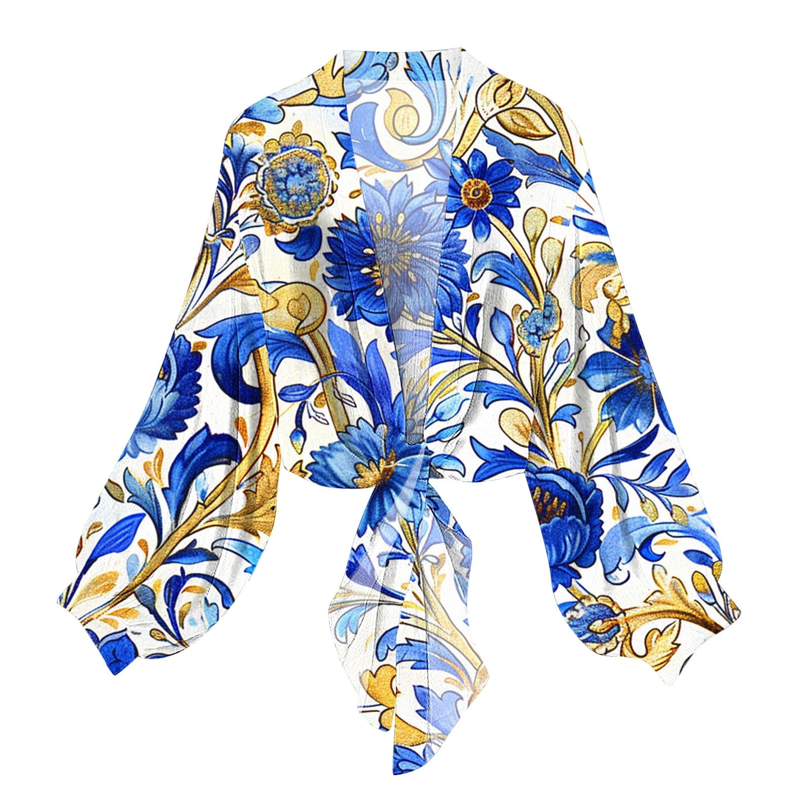 VEKDONE Women Tie Front Beach Cover Up Chiffon Kimono Crop Cardigan ...