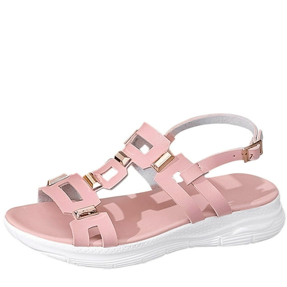 KEGIRLOM Women's Casual Versatile Comfortable Hollowed-Out Flat Sandals ...