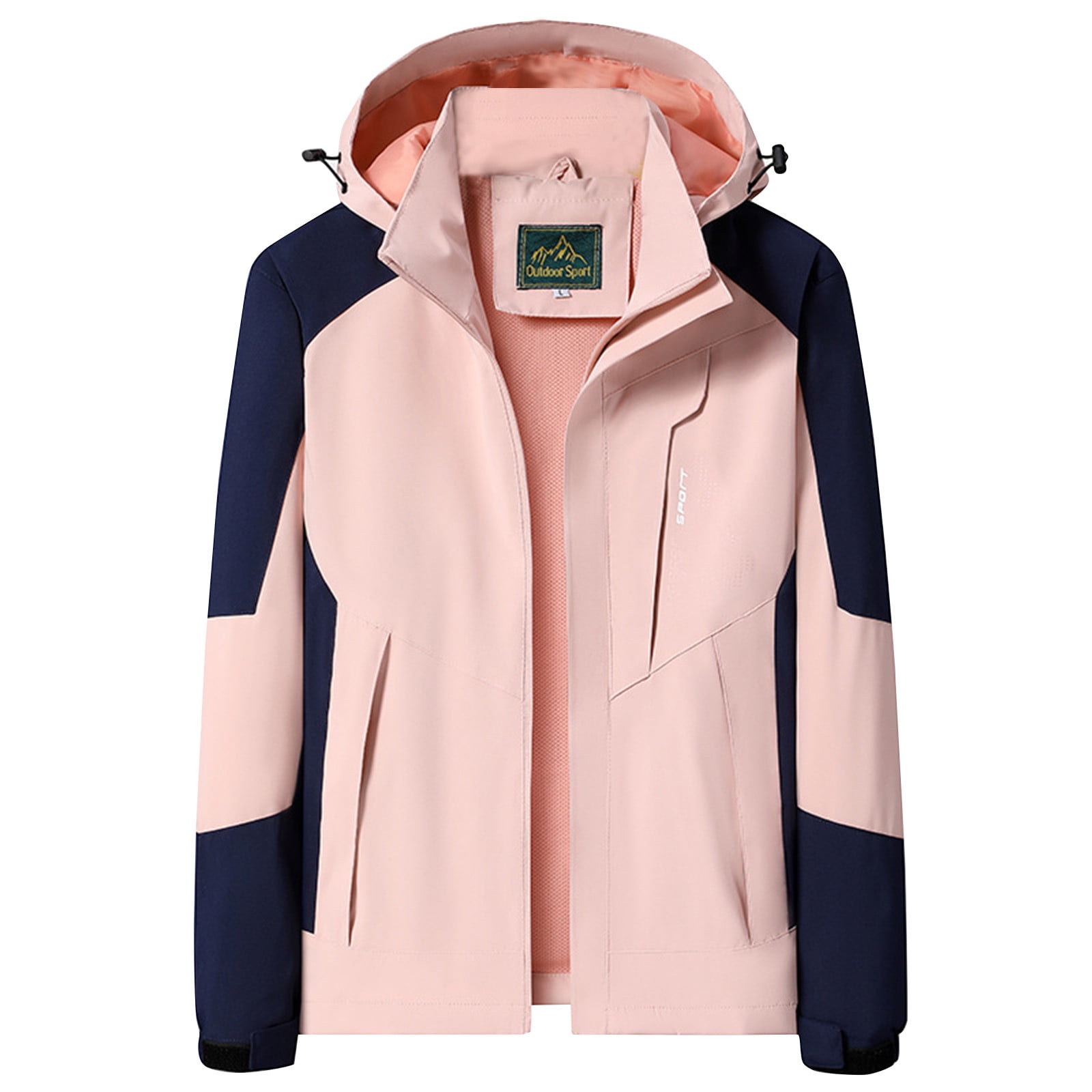 VEKDONE Women's Waterproof Raincoat Long Sleeve Full Zip Rain Jacket ...