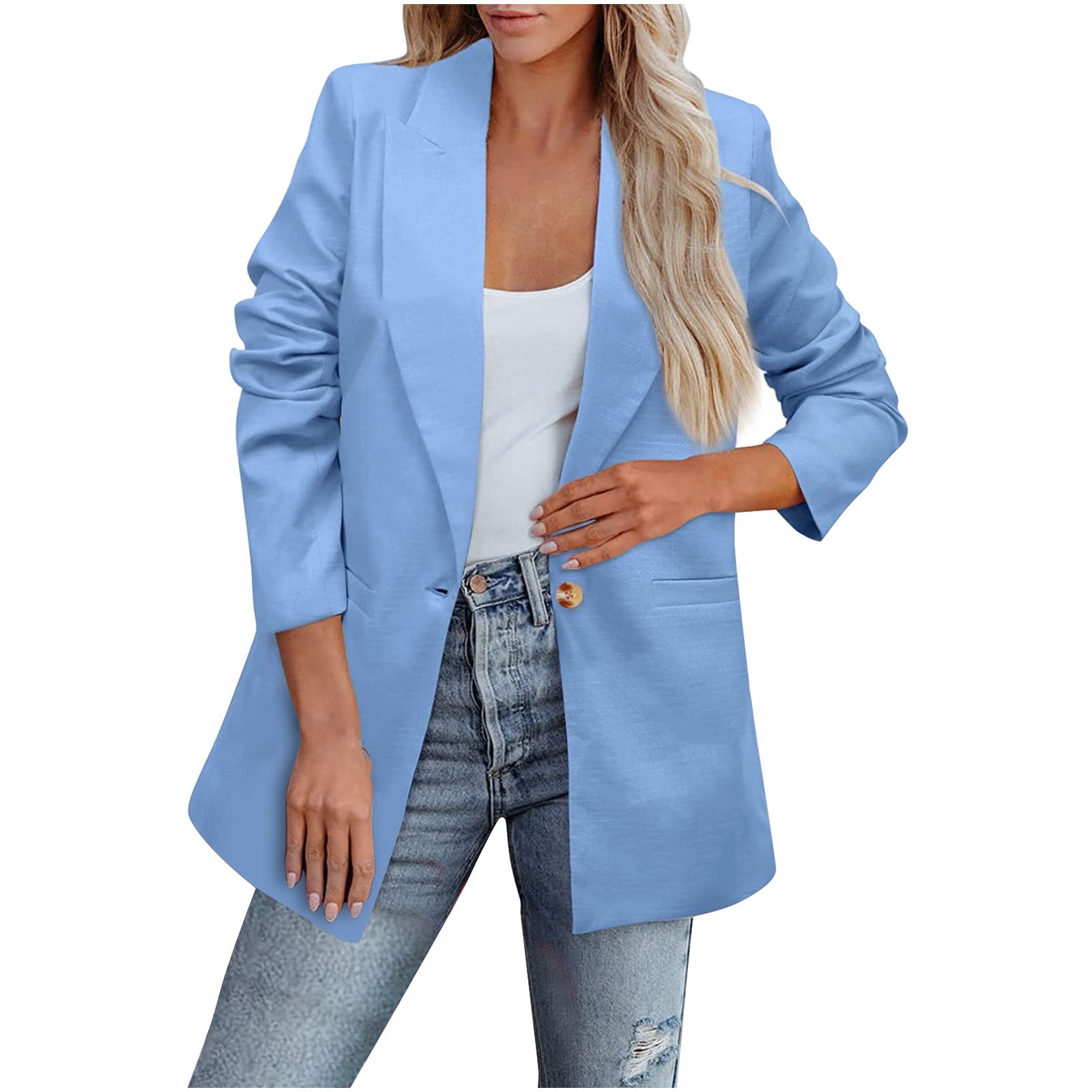 VEKDONE Womens Long Sleeve Blazer Oversized Open Front Casual Jackets ...