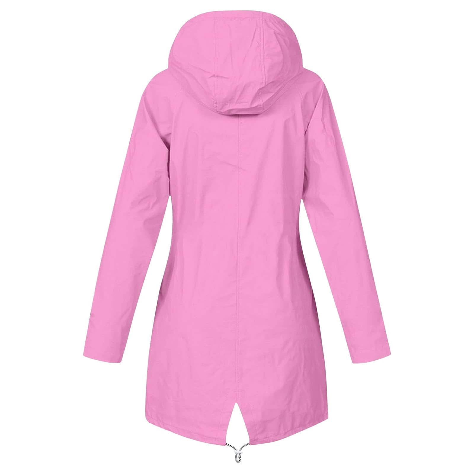 VEKDONE Womens Rain Jacket Packable Lightweight Softshell Hood Casual ...