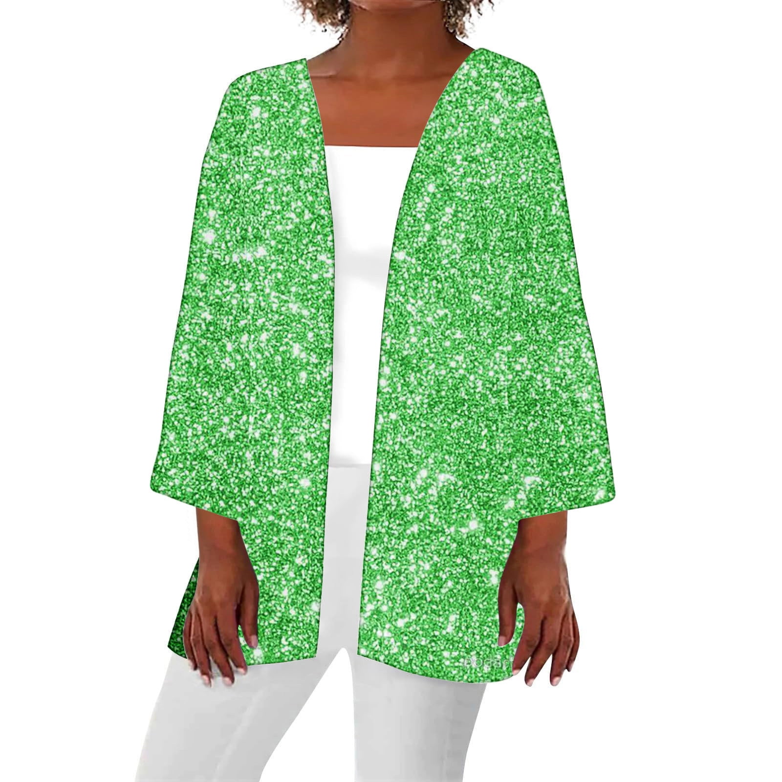 VEKDONE Womens Sparkly Sequins Cardigan Shrug Bolero Jacket Lightweight ...