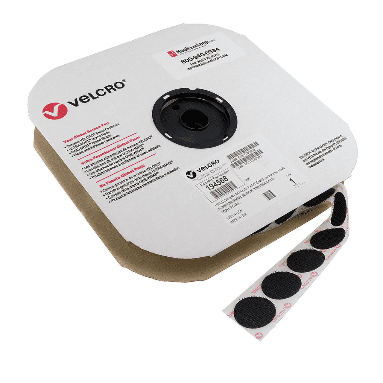 VELCRO® Brand - 1 3/8" Black Hook VELCOIN® - Walmart.com