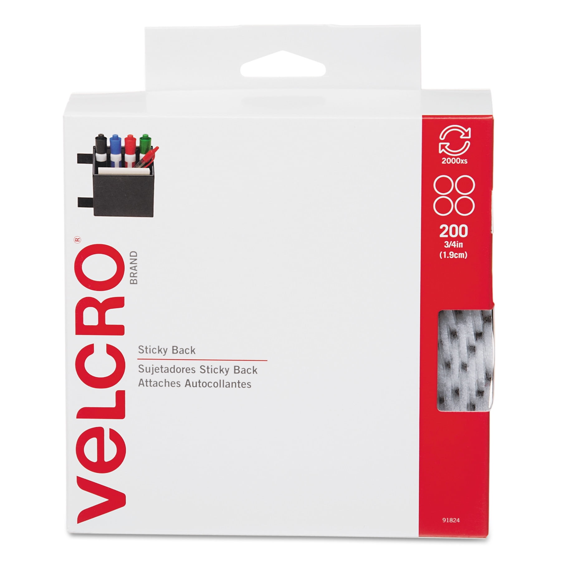 VELCRO Brand Sticky Back Dots with Adhesive White | 200 Pk | 3/4 ...
