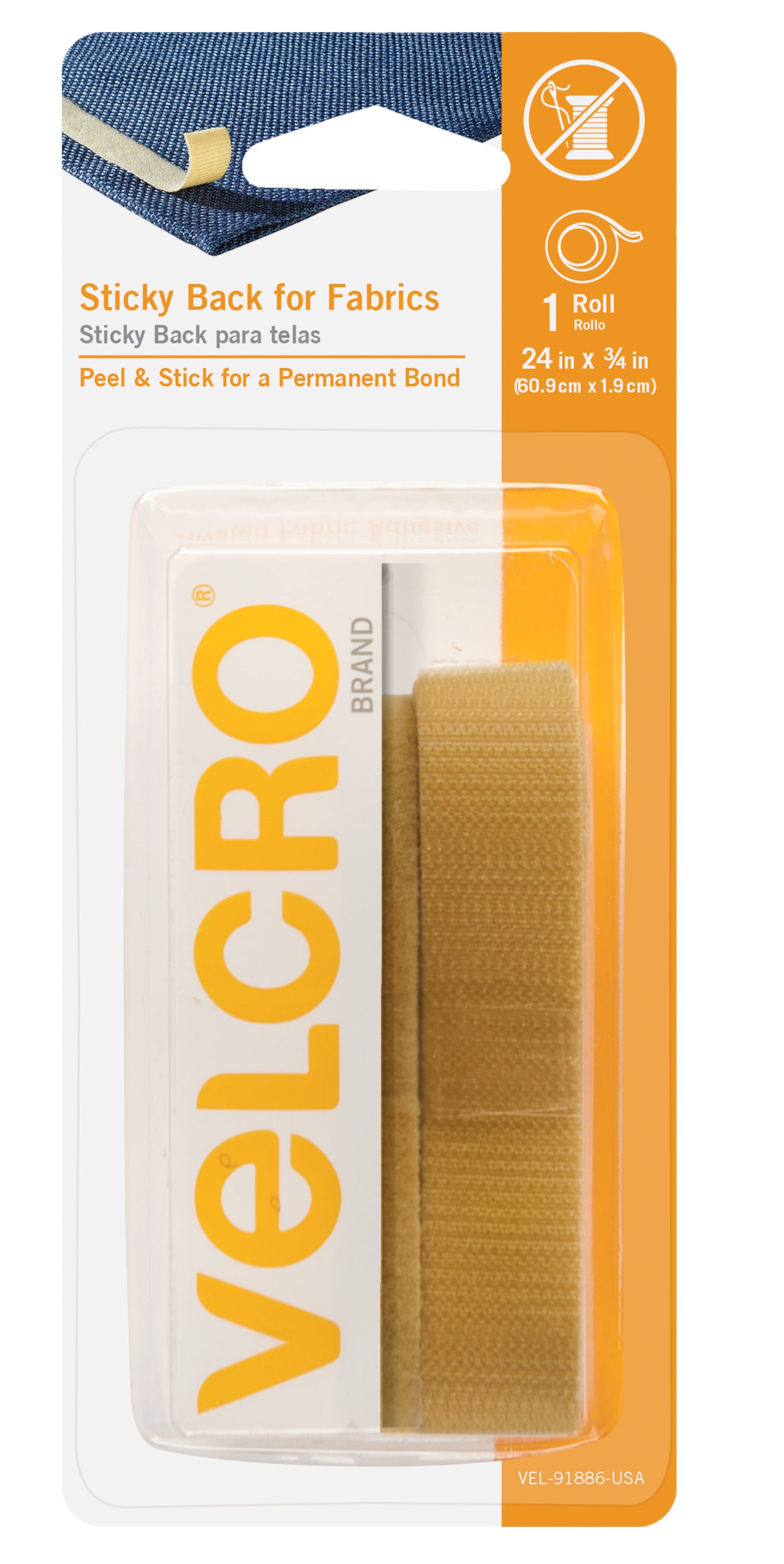 VELCRO Brand for Fabrics | Permanent Sticky Back Fabric Tape for ...