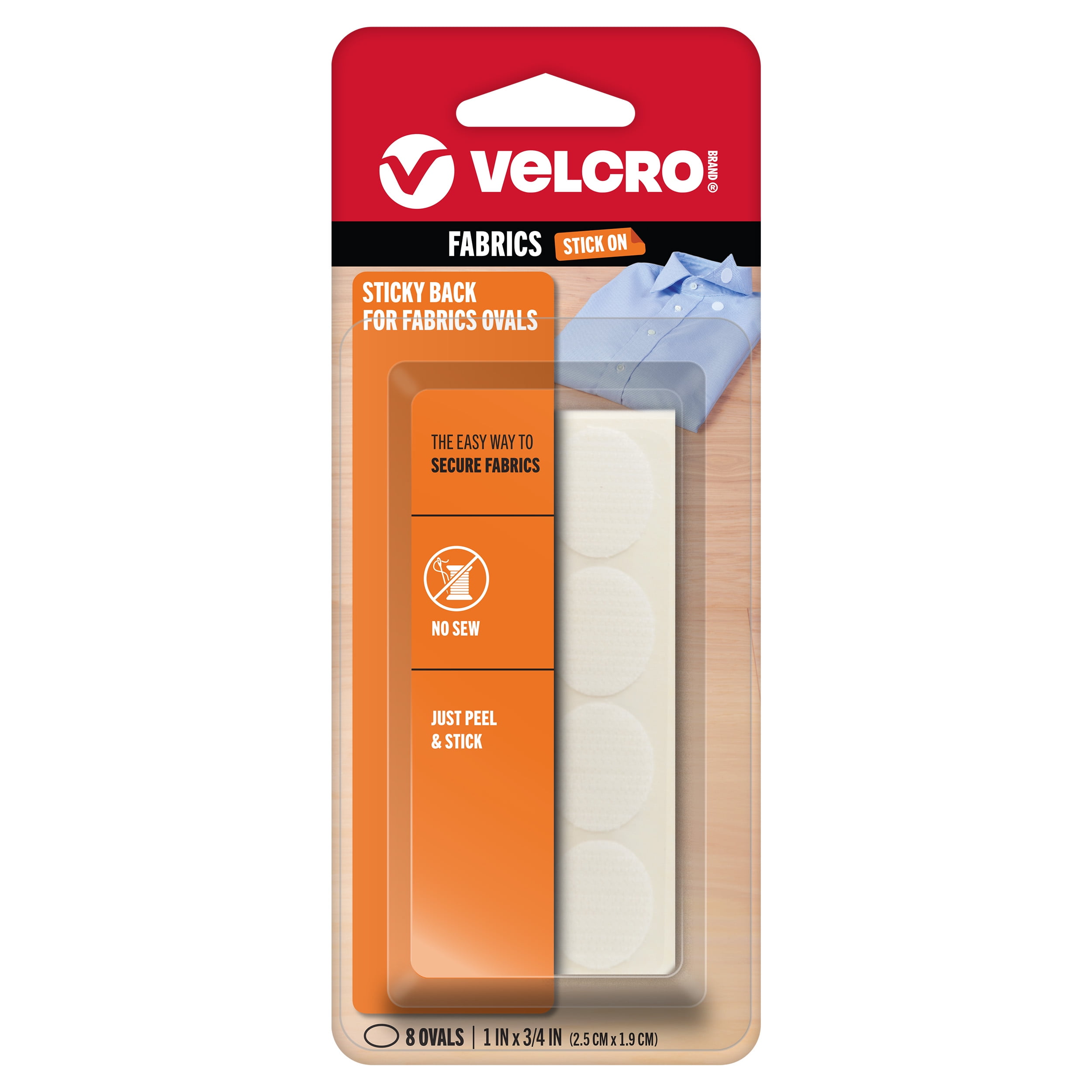 VELCRO Sticky Back Fabric Tape 1x3/4 Inch Peel and Stick for Hemming ...