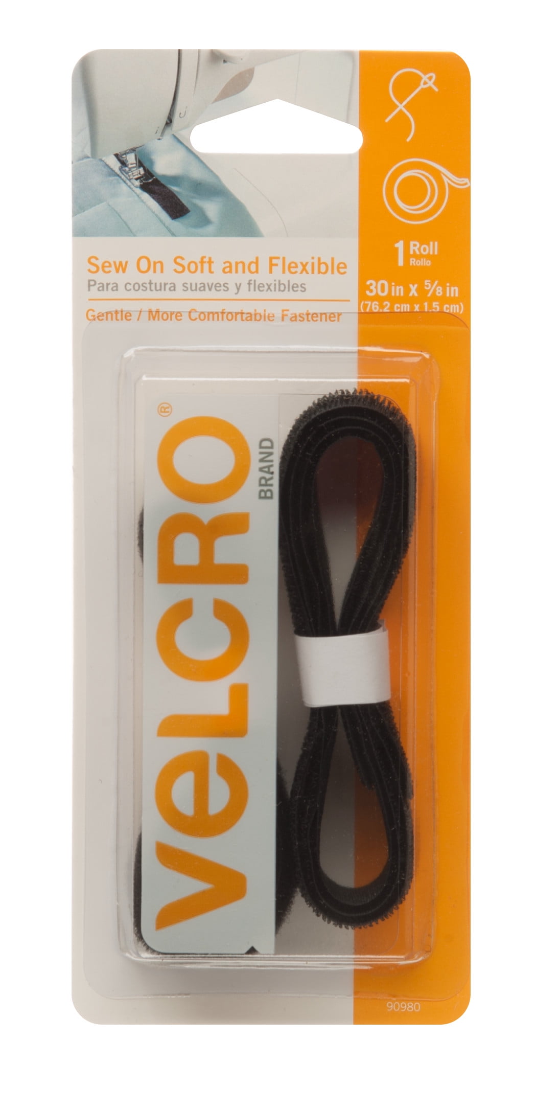 VELCRO Brand For Fabrics Sew On Fabric Tape, No Ironing or Gluing 30in ...