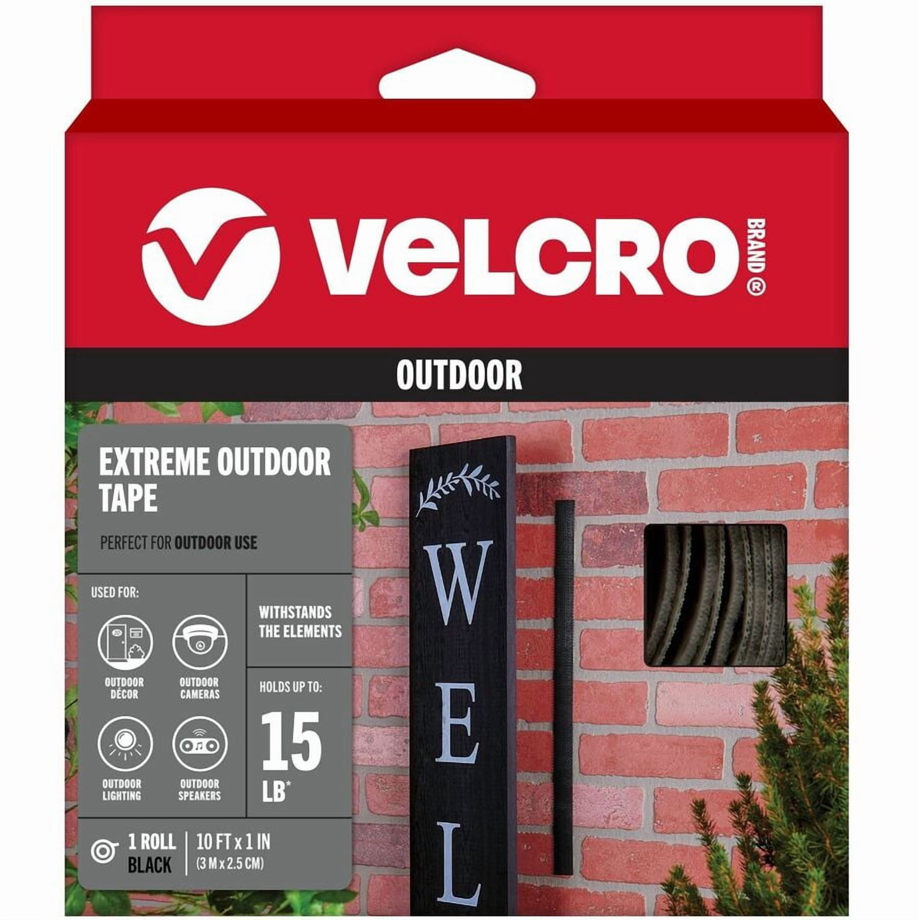 VELCRO Brand Extreme Outdoor Heavy Duty Tape, 10 ft x 1 in, Black ...