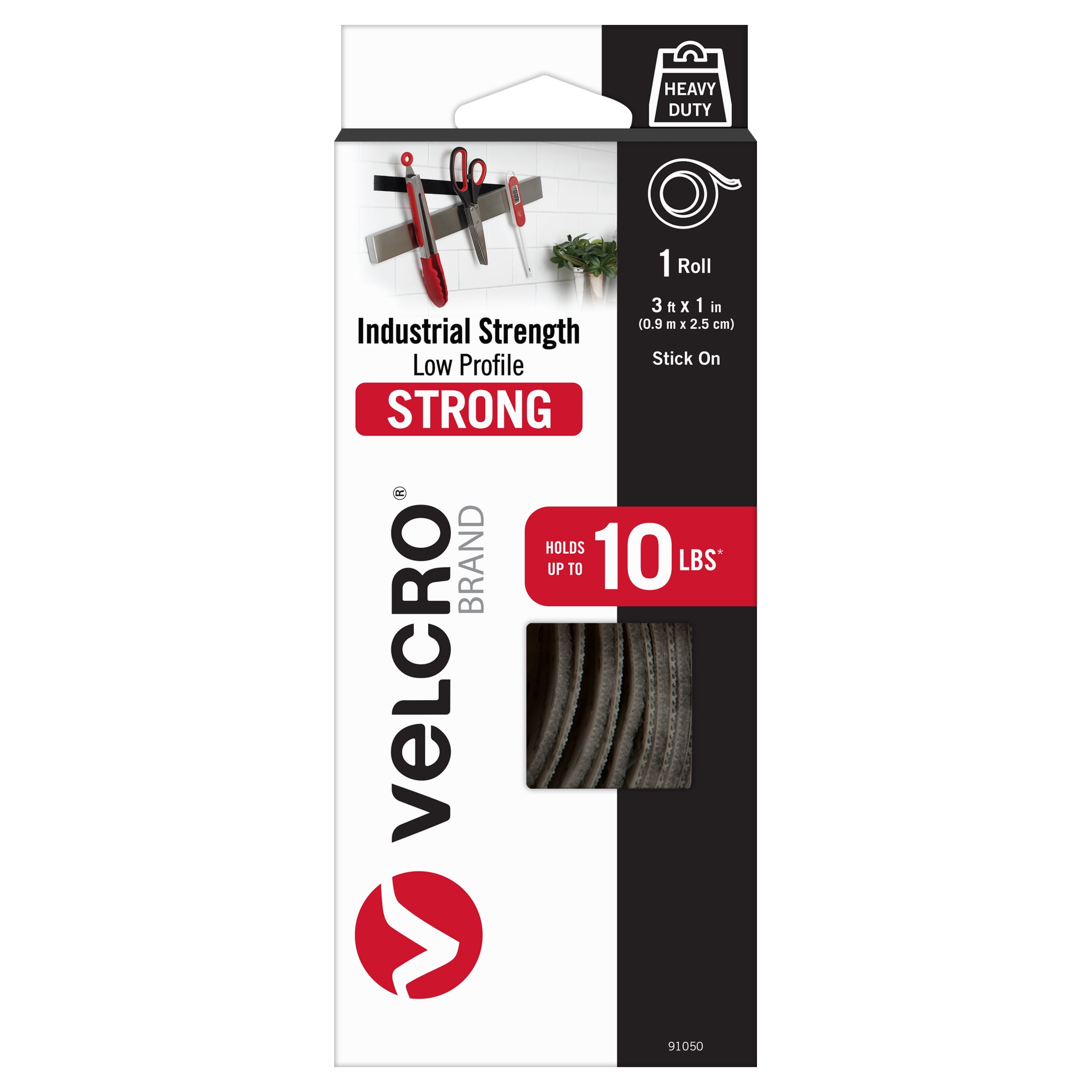 VELCRO Brand Industrial Strength Low Profile Tape Heavy Duty 3ft x 1in ...