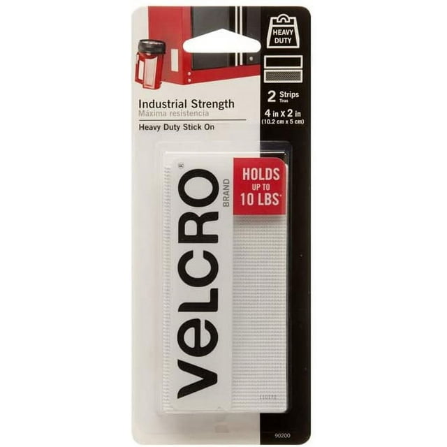 VELCRO Brand Industrial Strength Strips, White, 4-In. x 2-In., 2-Ct ...