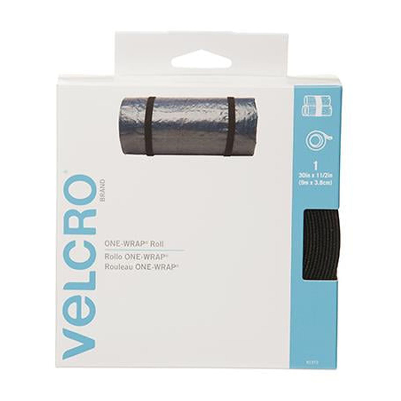 VELCRO Brand ONE-WRAP® Heavy Duty Roll | 30 Ft x 1-1/2 In | Reusable ...