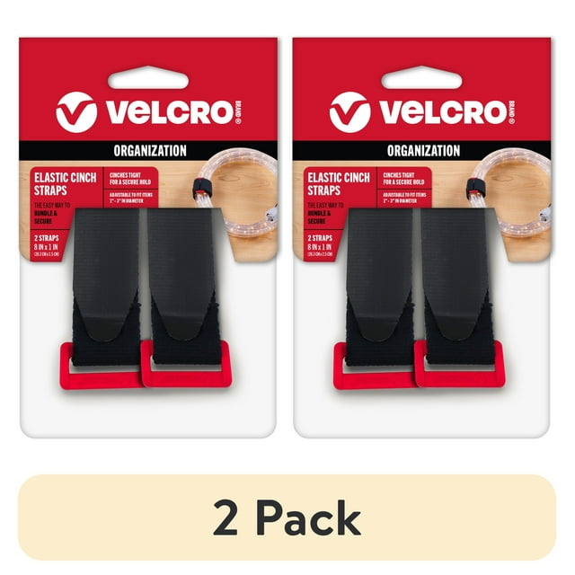 (2 pack) VELCRO Brand Organization 8" x 1" Elastic Cinch Straps, 2 ...