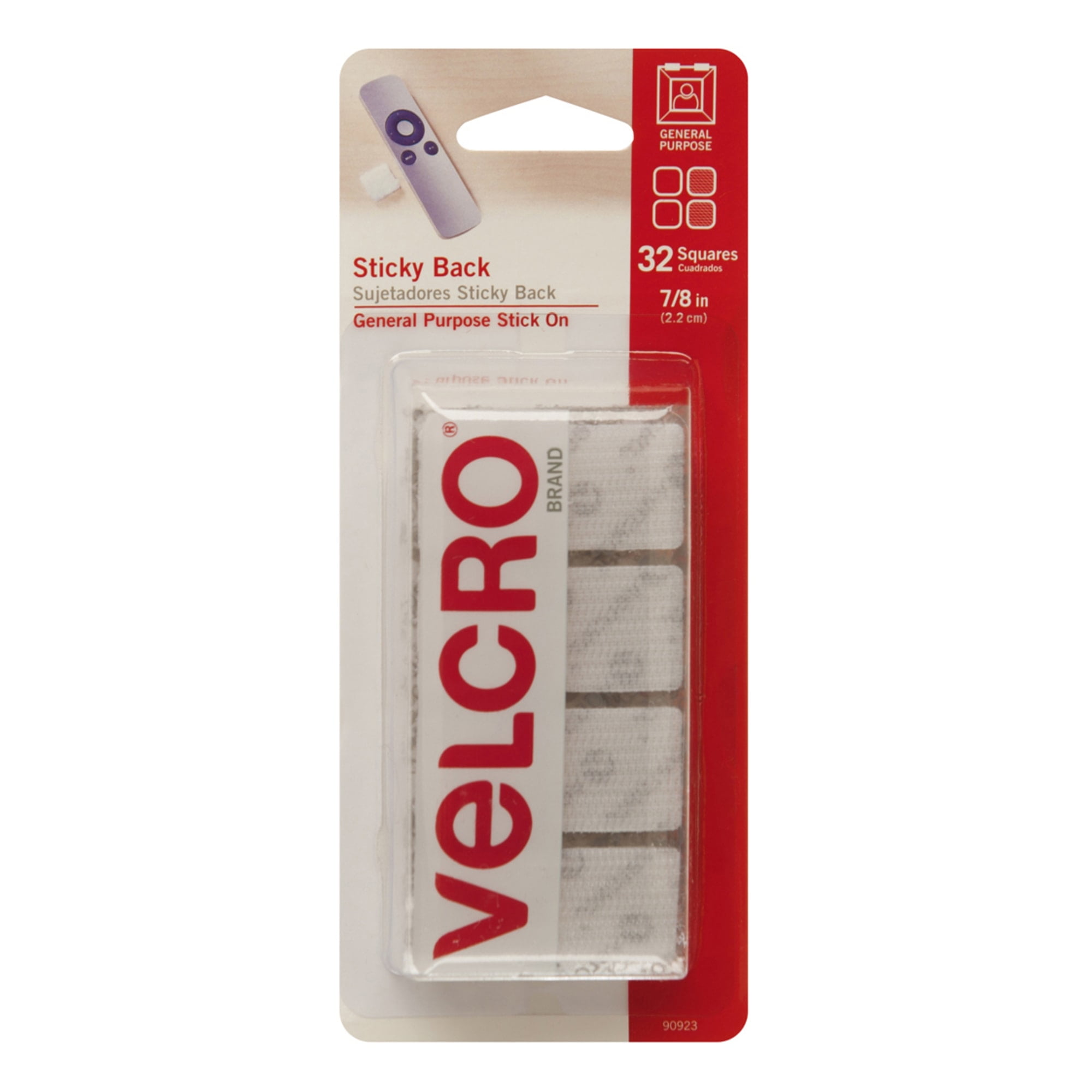VELCRO® Brand Sticky Back 7/8in White Squares 32 ct for Craft and ...