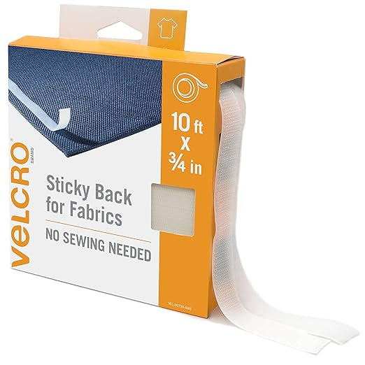 VELCRO Brand Sticky Back for Fabrics, 10 Ft Bulk Roll No Sew Tape with ...