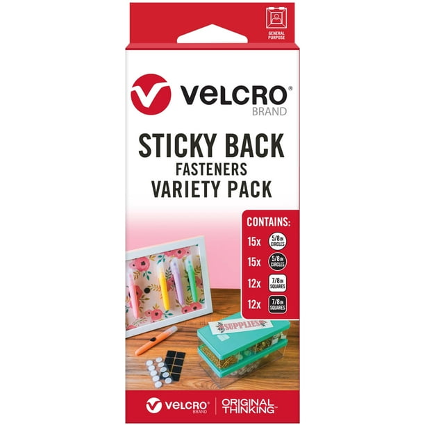 VELCRO Brand Sticky Back Variety Pack Black and White Circles and ...