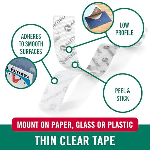 VELCRO Brand Thin Clear Tape | 15 Ft x ¾” | Cut Strips to Length | Home ...