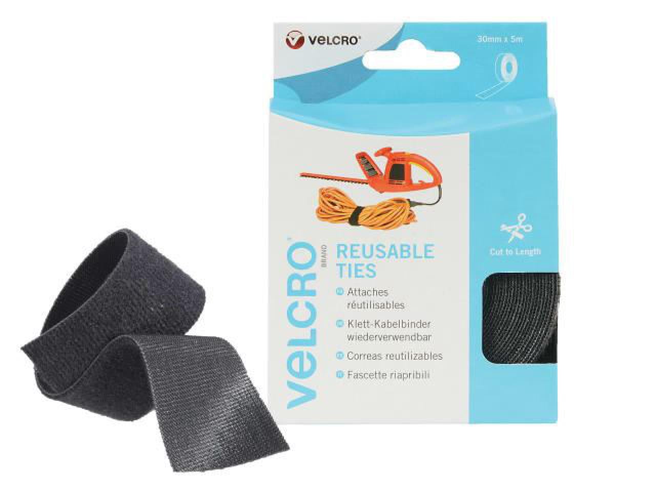 VELCRO Brand - VELCRO® Brand ONE-WRAP® Reusable Ties 30mm x 5m Black ...