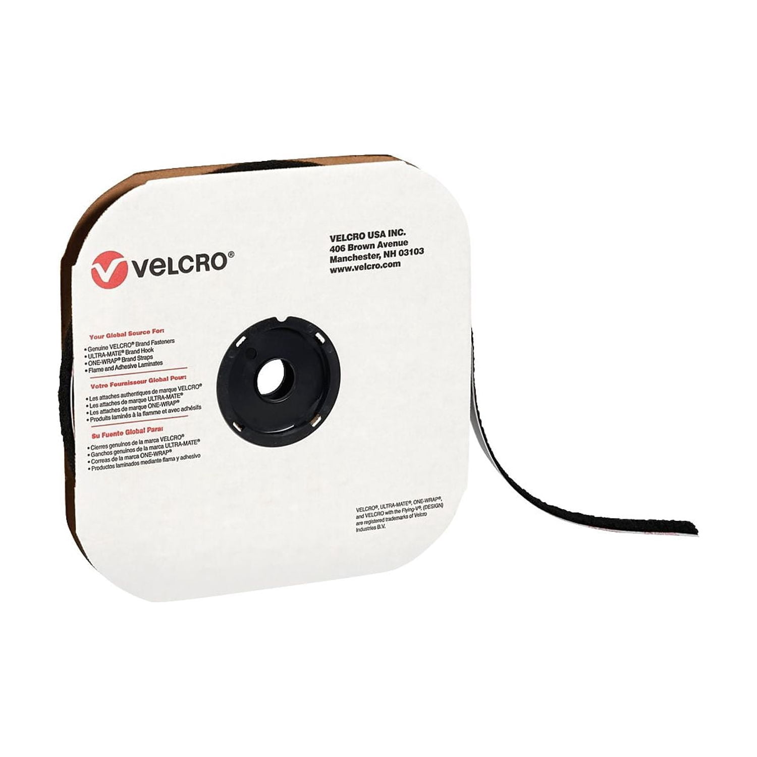 VELCRO Brand Velcro Tape Individual Strips Loop 5/8" x 75' Black 1/Case ...