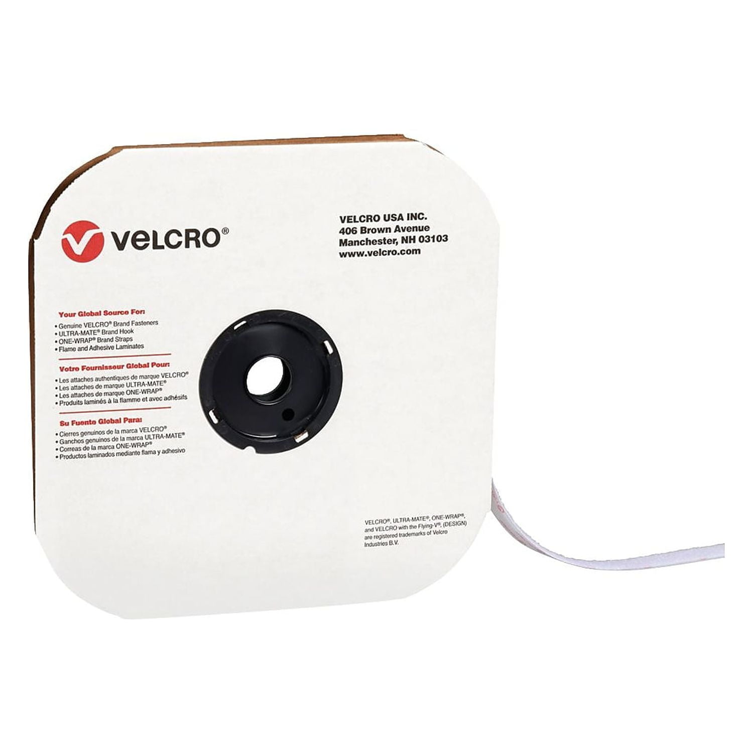 VELCRO Brand Velcro Tape Individual Strips Loop 5/8" x 75' White 1/Case ...