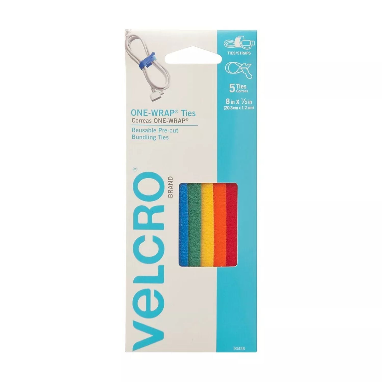 VELCRO Fasteners 1/2"x8" Straps Assorted Colors 906489 - Walmart.com