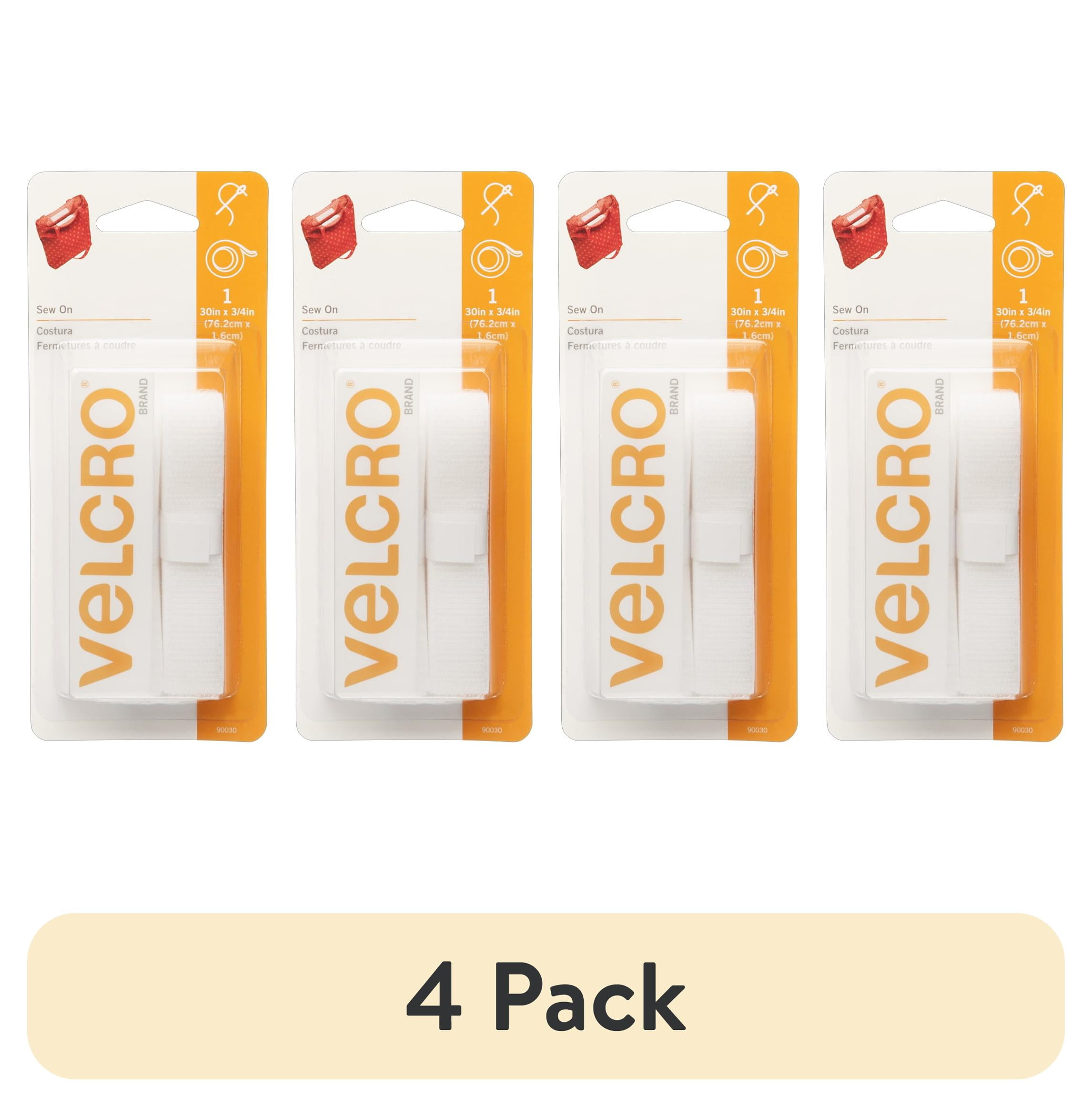 (4 pack) VELCRO(R) Brand Sew-On Tape 3/4"X30"-White - Walmart Business ...