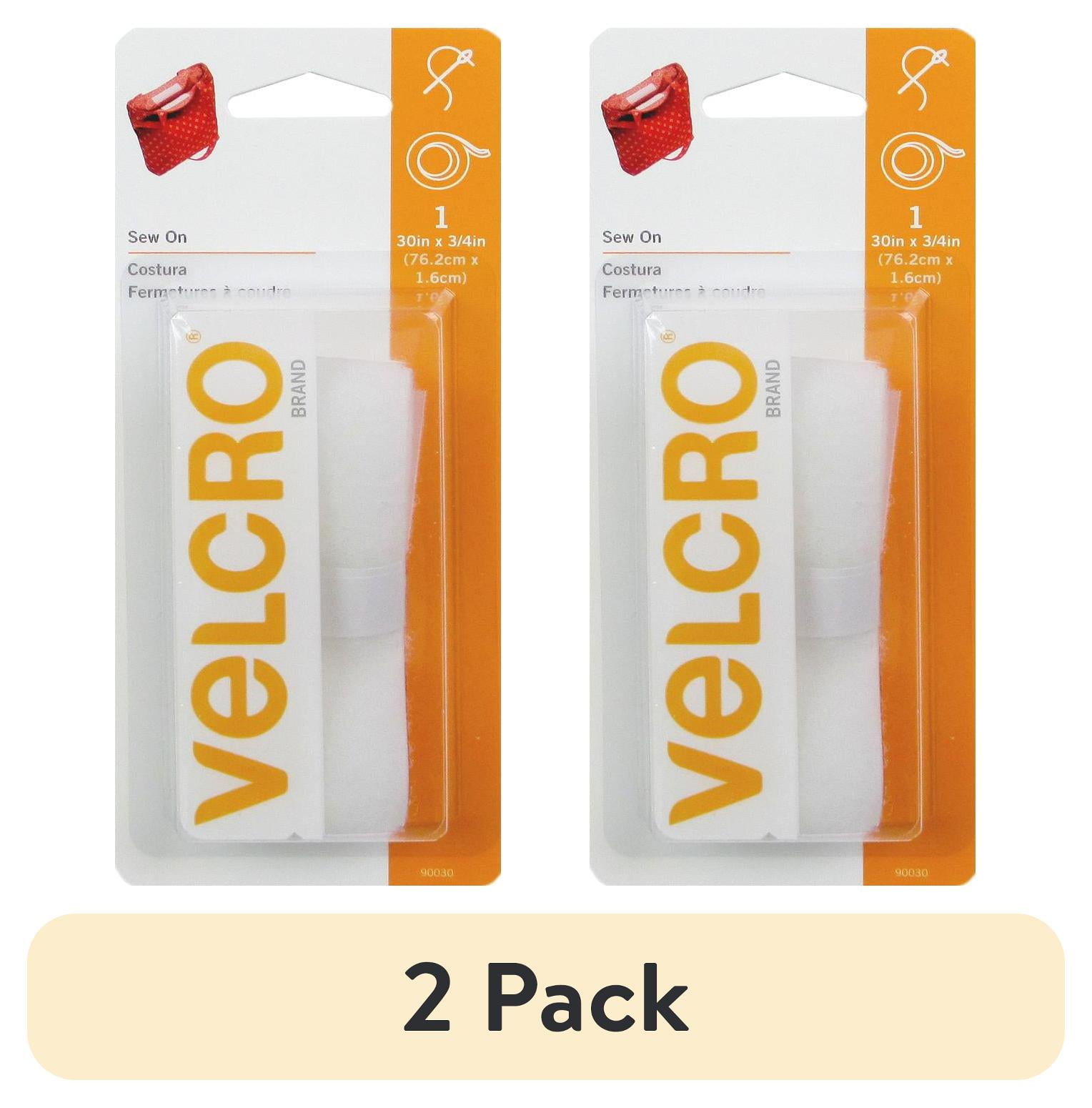 (2 pack) VELCRO Brand Sew On 30in x 3/4in Roll White - Walmart.com
