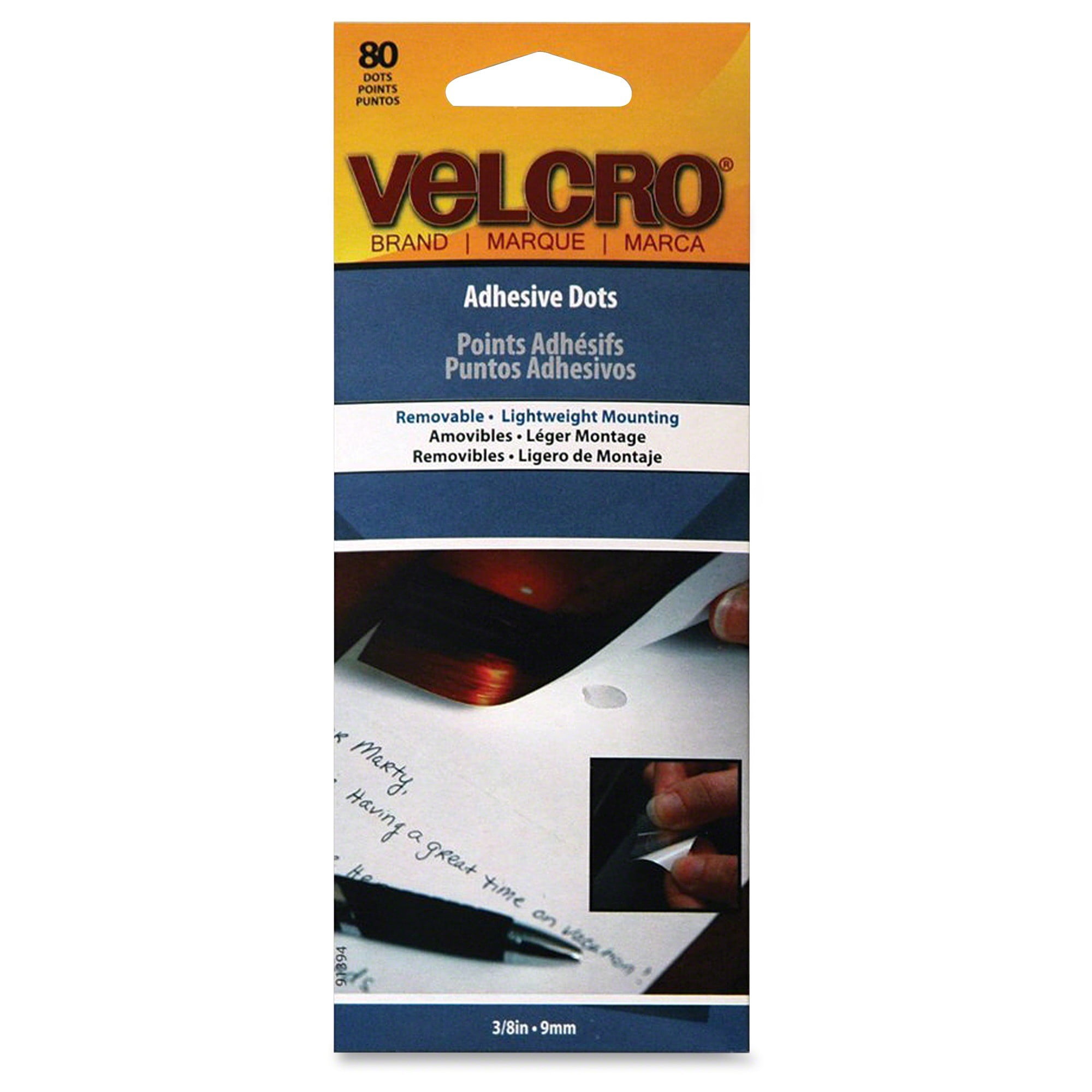 VELCRO®, VEK91394, Removable Adhesive Dots, 80 / Pack, Clear - Walmart.com