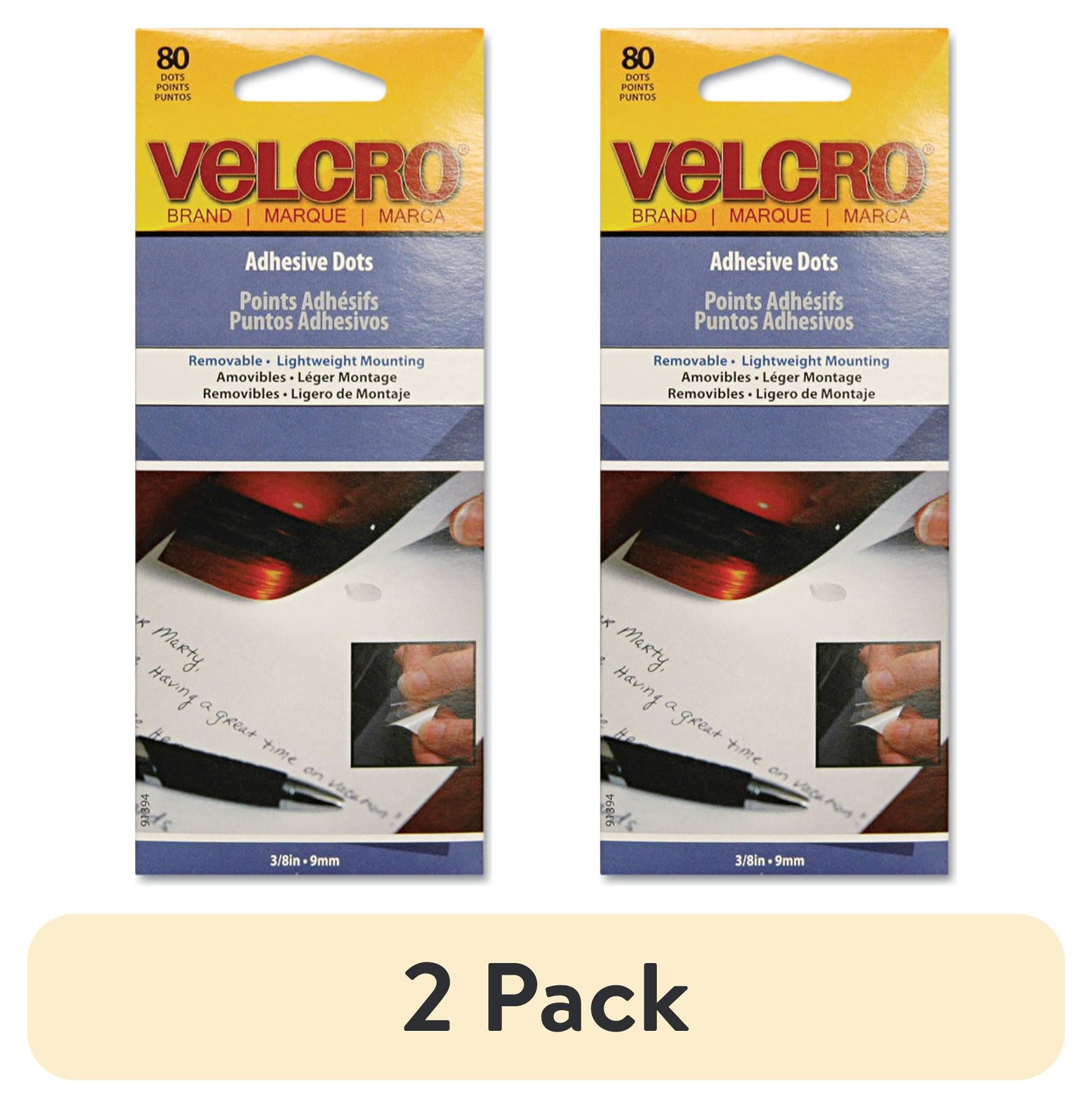 (2 pack) VELCRO®, VEK91394, Removable Adhesive Dots, 80 / Pack, Clear ...