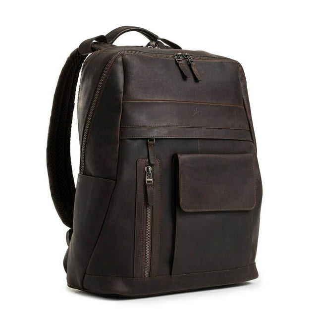 Free Shipping! VELEZ Dark Brown Top Grain Leather Backpack for Men ...