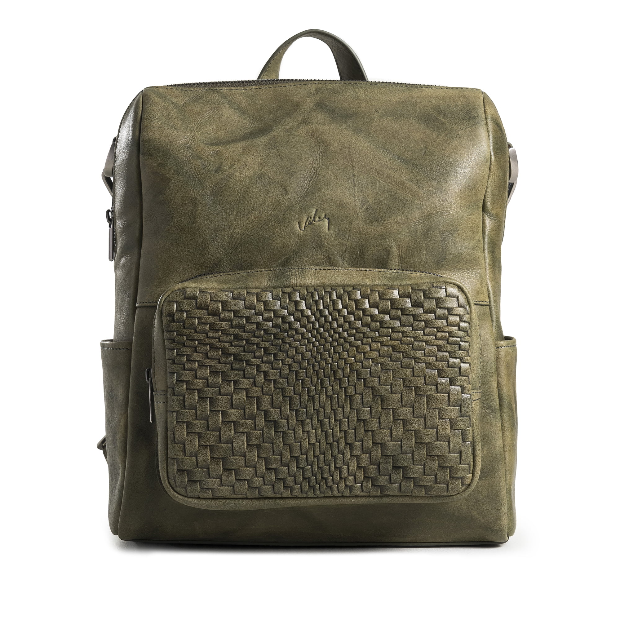 VELEZ Green Top Grain Leather Mini Backpack For Women Small Bag Purse ...