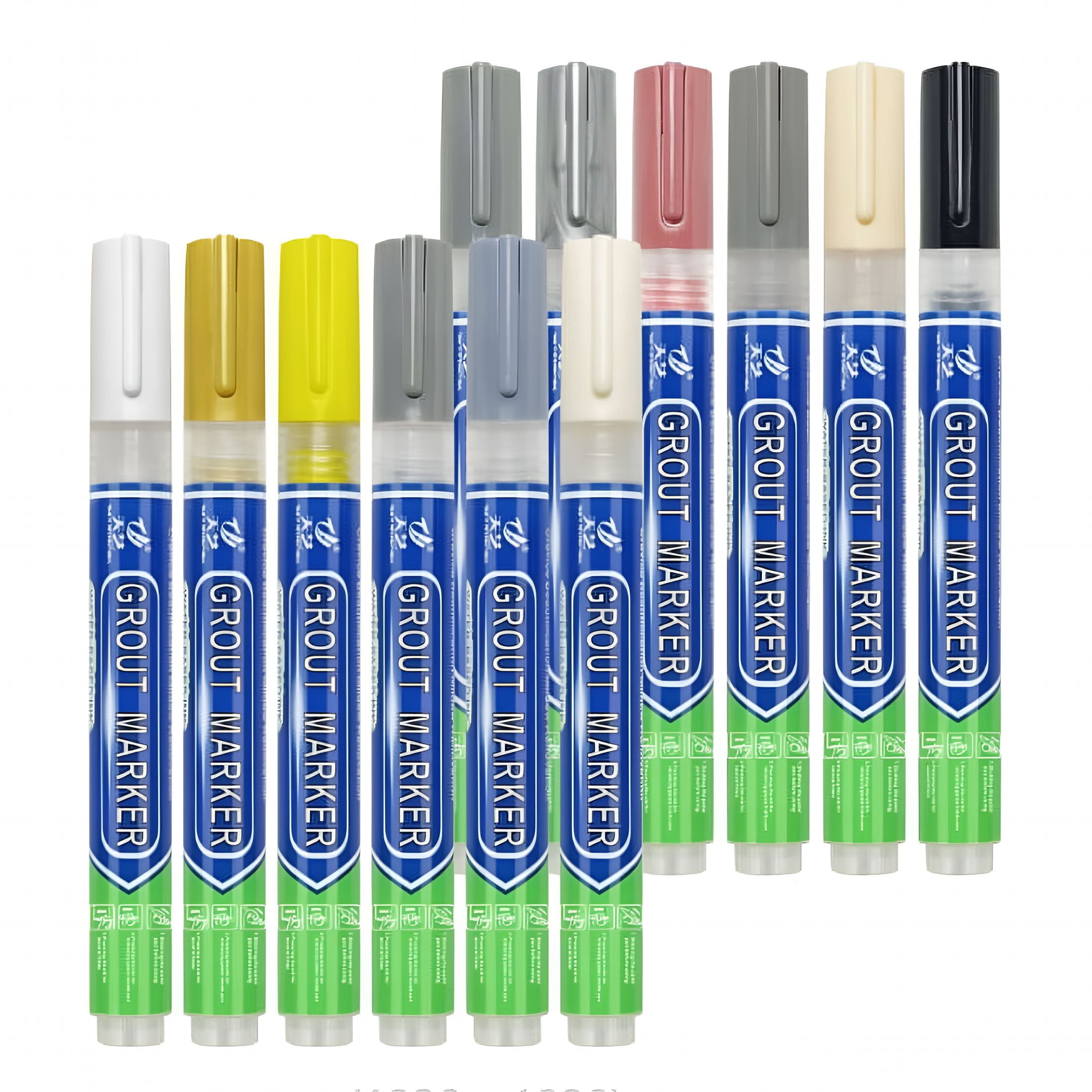 VELIMO 12-Pack Waterproof Grout Marker Repair Pen Kit | Beige ...