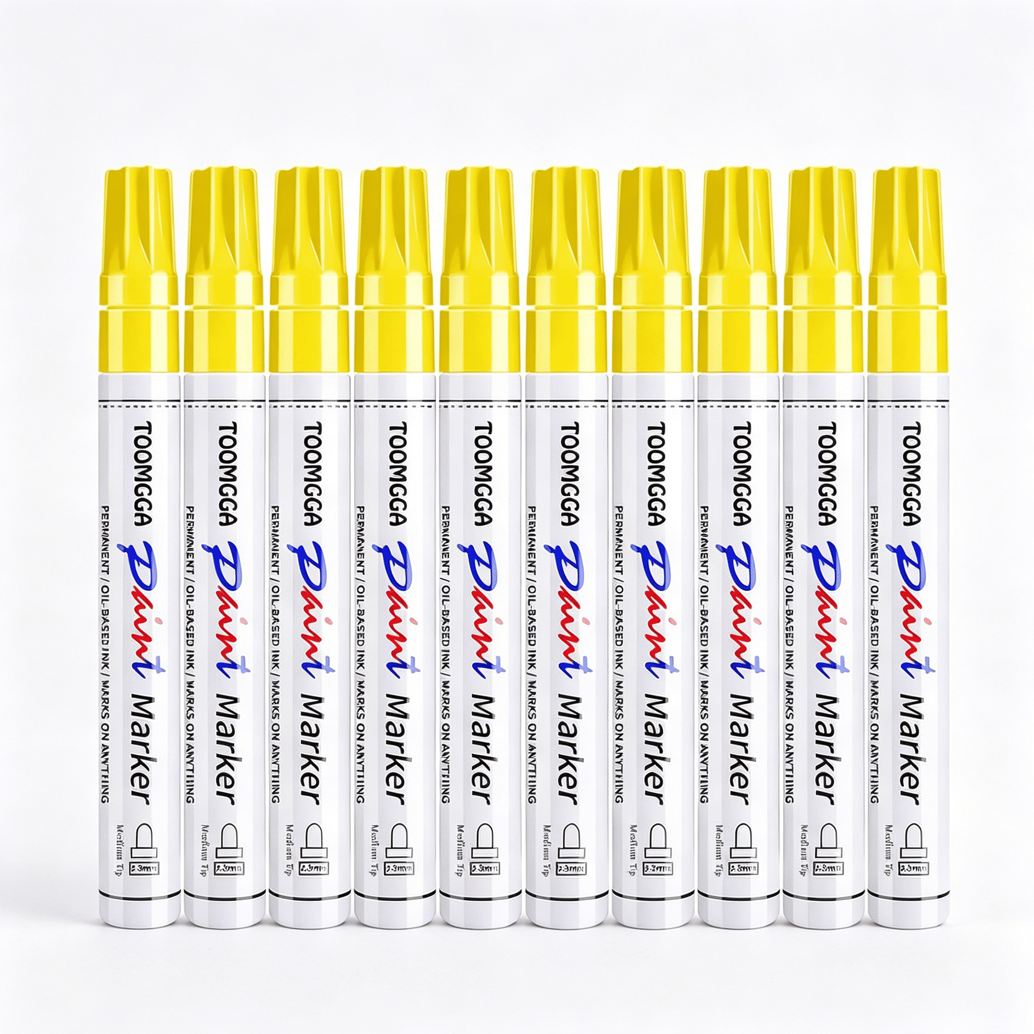 VELIMO Yellow Permanent Paint Pens Paint Markers - 12 Pack Oil Based ...