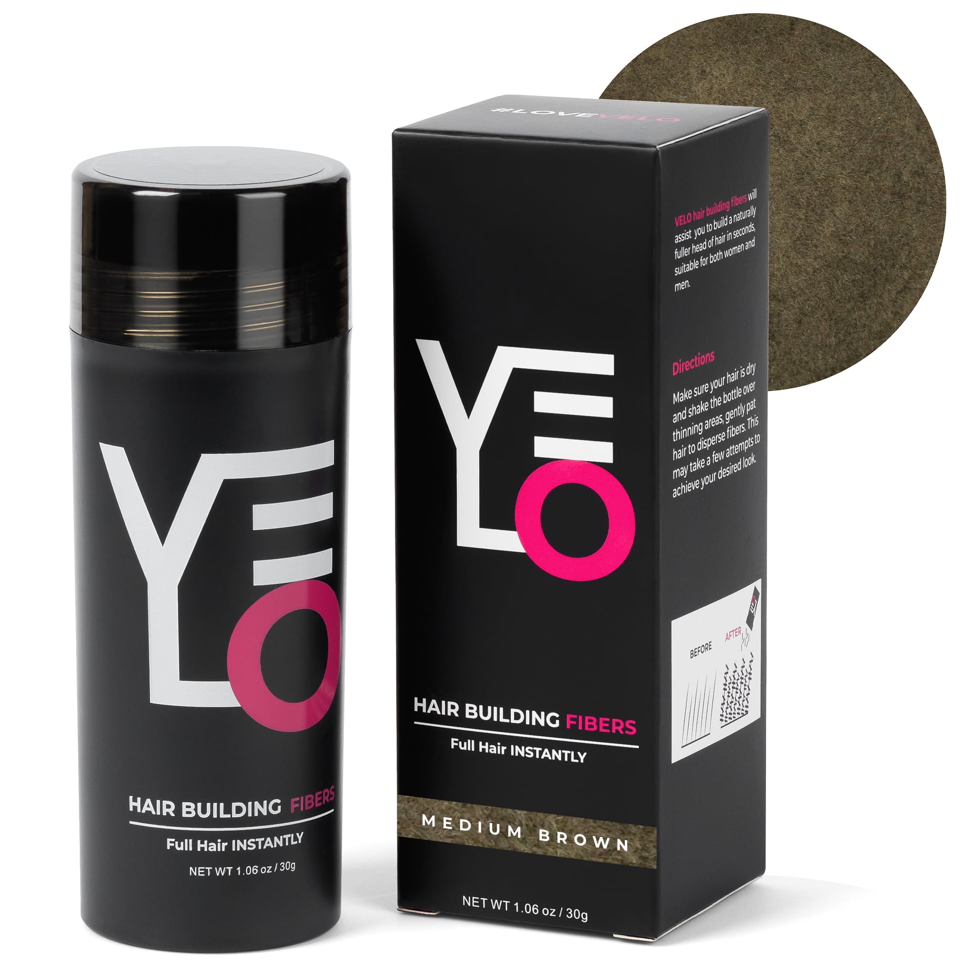VELO Hair Fibers, 30g Fill in Fine or Thinning Hair, Instantly Thicker ...