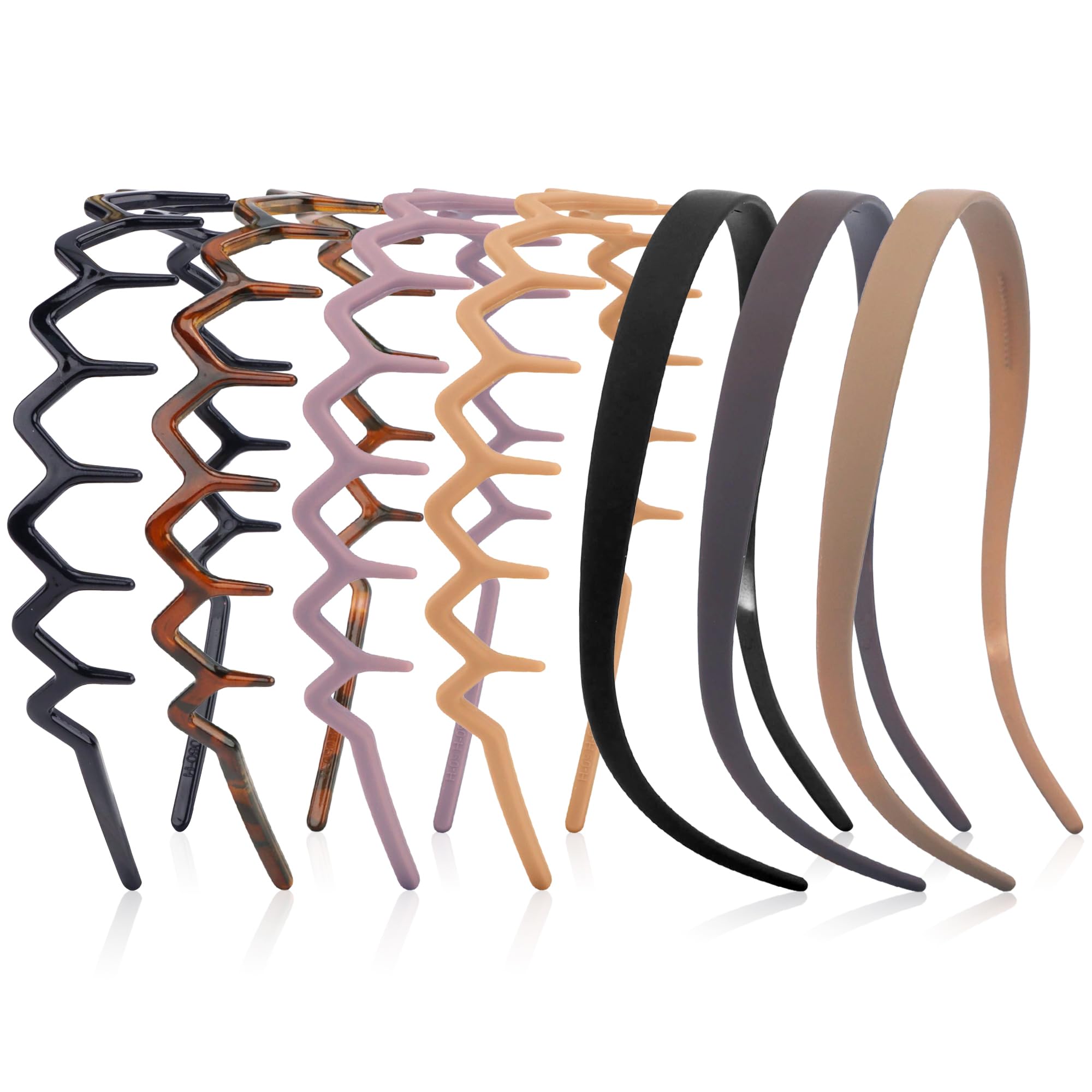 VELSCRUN Zig Zag Claw Comb Headbands for Women Girls, Plastic Curly ...