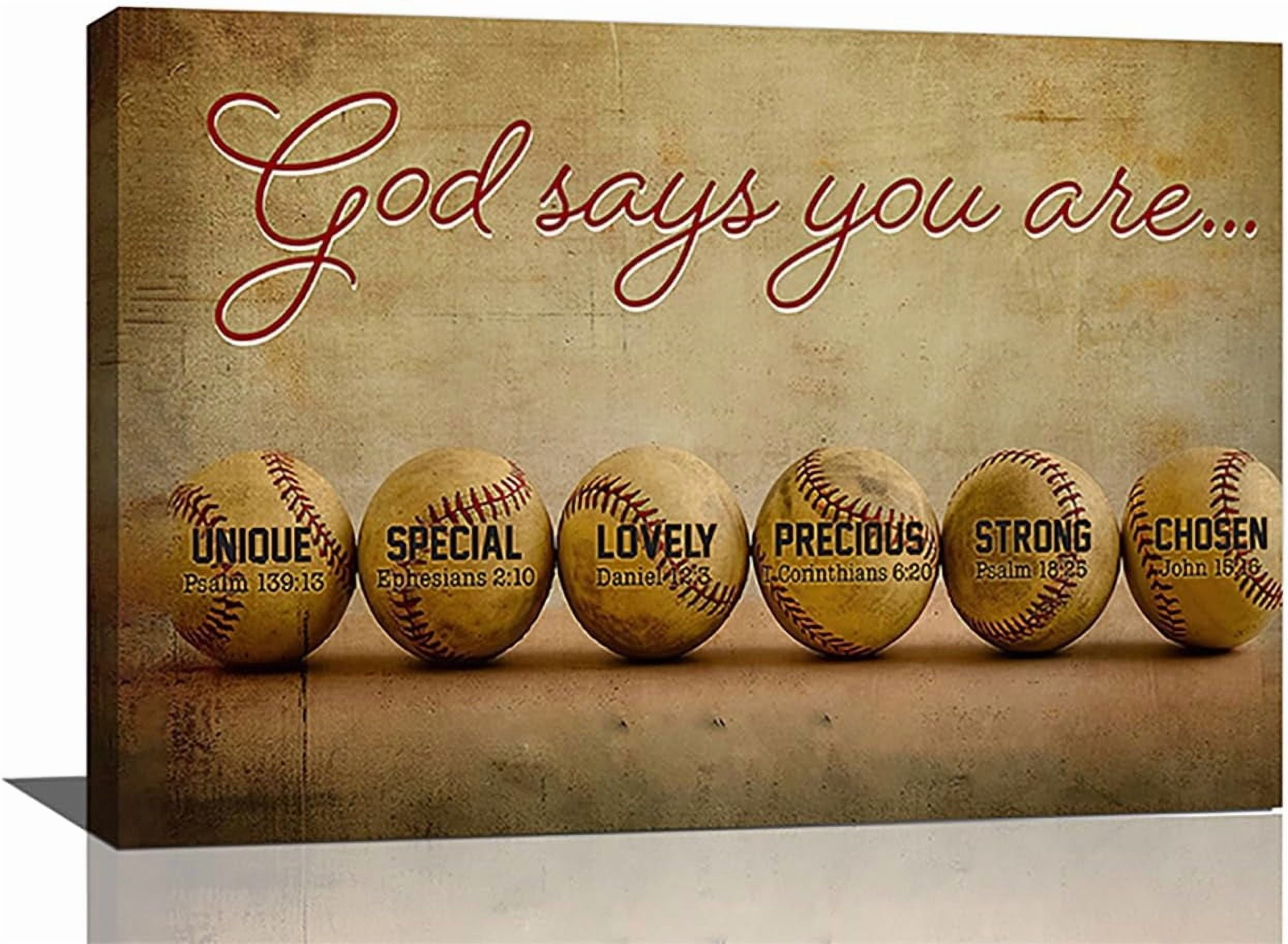 VELVET Baseball Wall Art Rustic God Says You Are Wall Decor Baseball ...