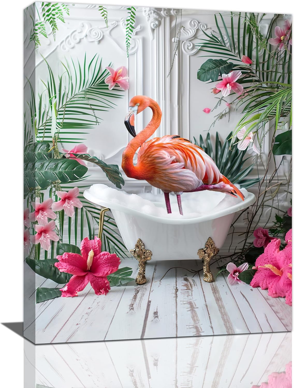 VELVET Bathroom Flamingo Wall Art Flamingo Bathtub Bathroom Pictures ...
