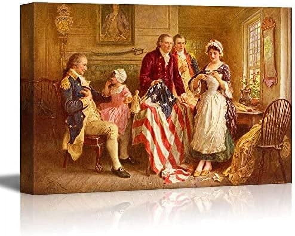 VELVET - Betsy Ross 1777 by Jean Leon Gerome Ferris Canvas Prt Wall Art ...