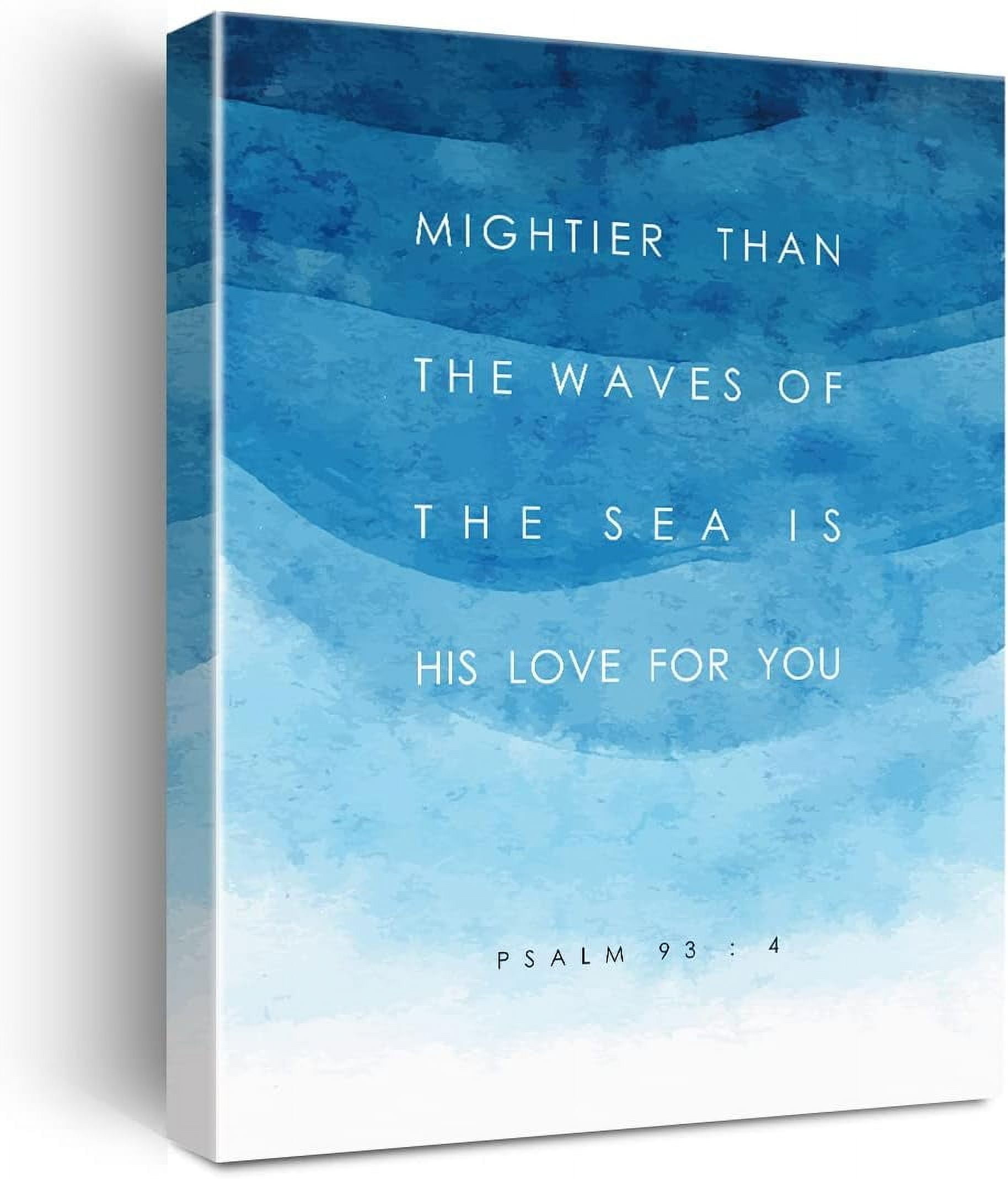 VELVET Bible Verse Canvas Prt Decor Mightier Than the Waves Psalm 93:4 ...