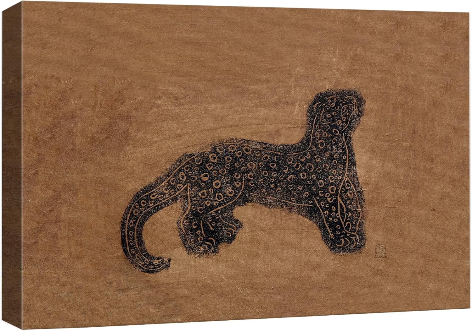VELVET Canvas Print Wall Art Antique Leopard Illustration Vintage ...