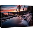 VELVET Canvas Print Wall Art Water Rushes Over Lake at Sunset Nature ...