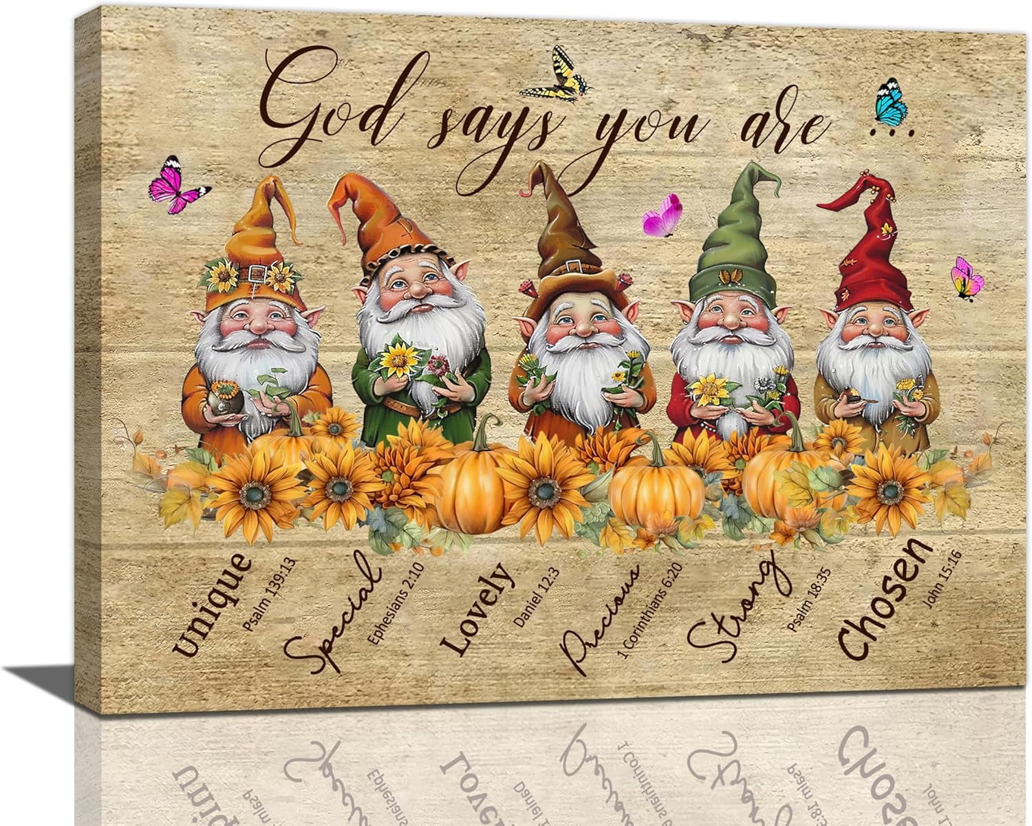 VELVET Dwarf God Says You Are Wall Art Fall Pumpkins Pictures Wall ...