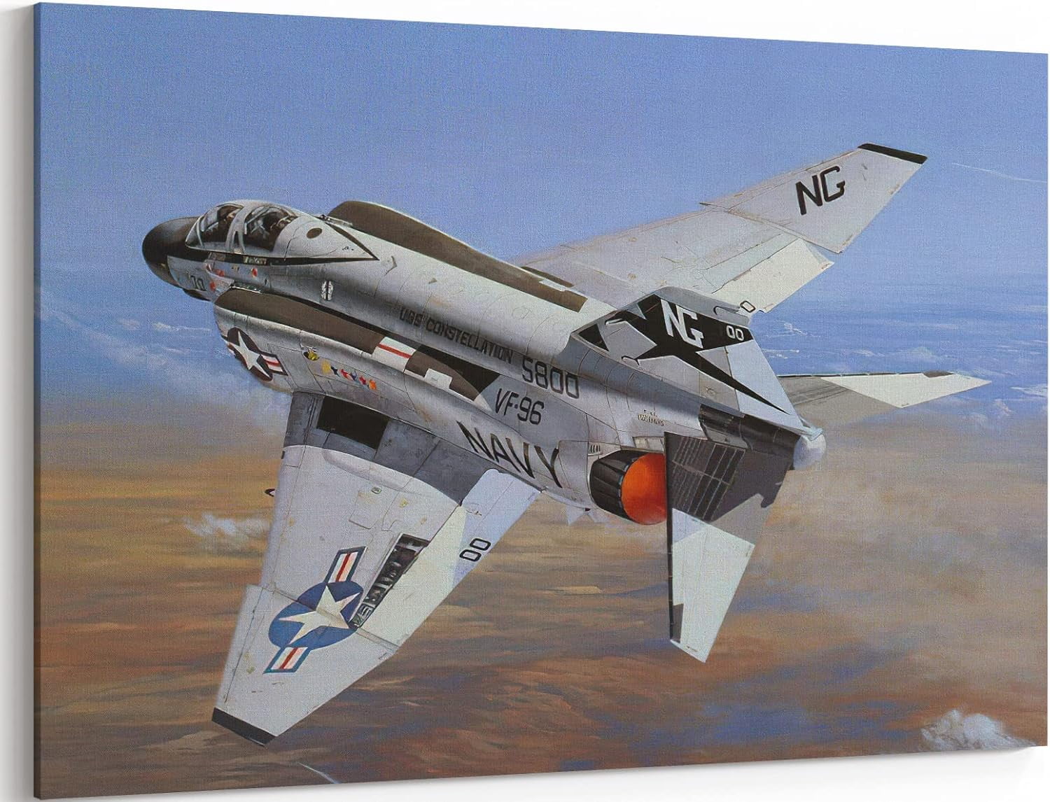 VELVET F-4 Airplane Canvas Wall Art Prts Boeg F-4 Phantom II Fighter ...