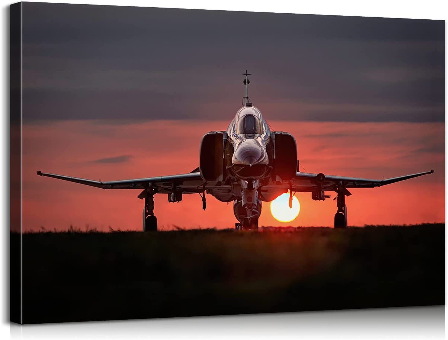 VELVET F-4 Phantom Wall Art Canvas with ner Wooden - Airplane Decor ...