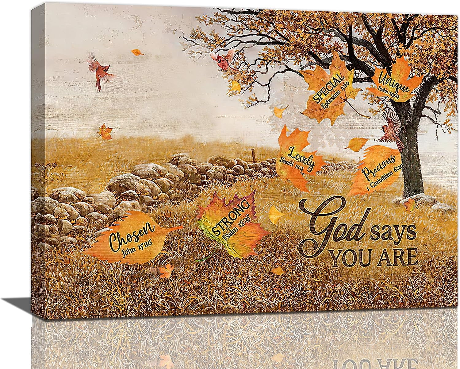 VELVET Fall Leaves Wall Decor Autumn Christian Religious Pictures Art ...