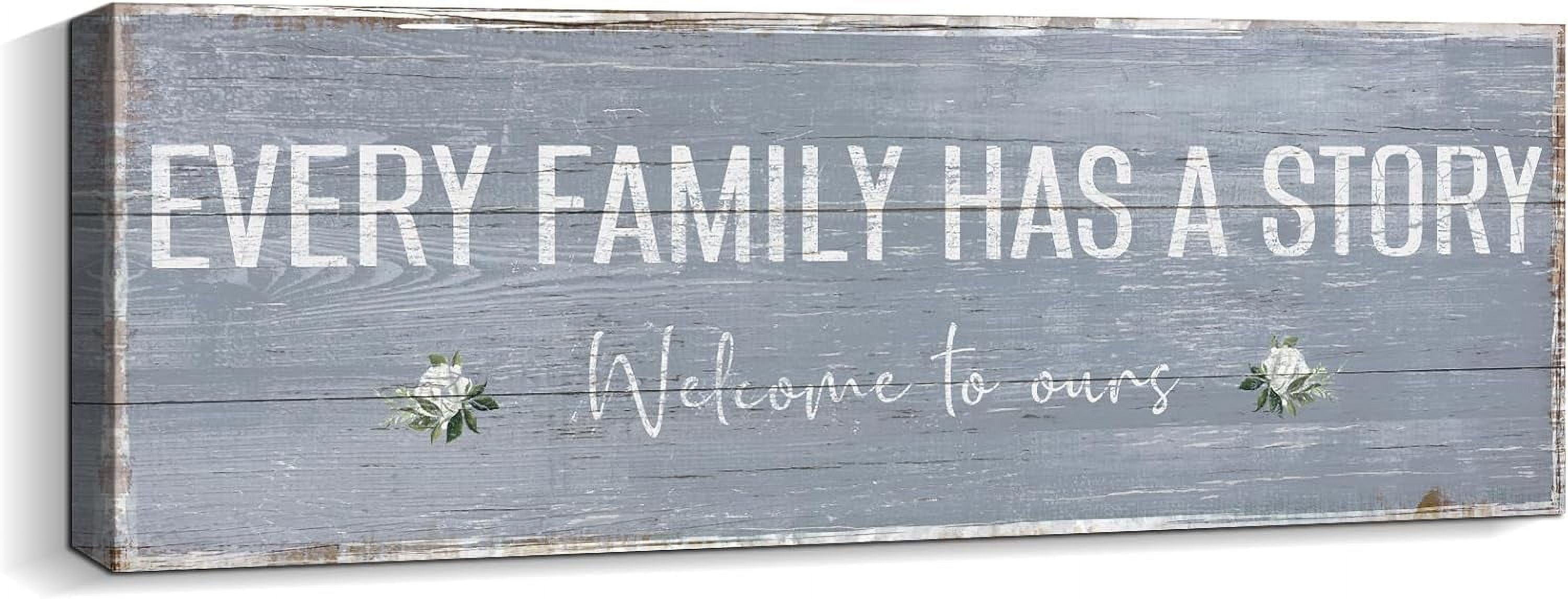 VELVET Farmhouse spirational Wall Art Every Family Has A Story Quote ...