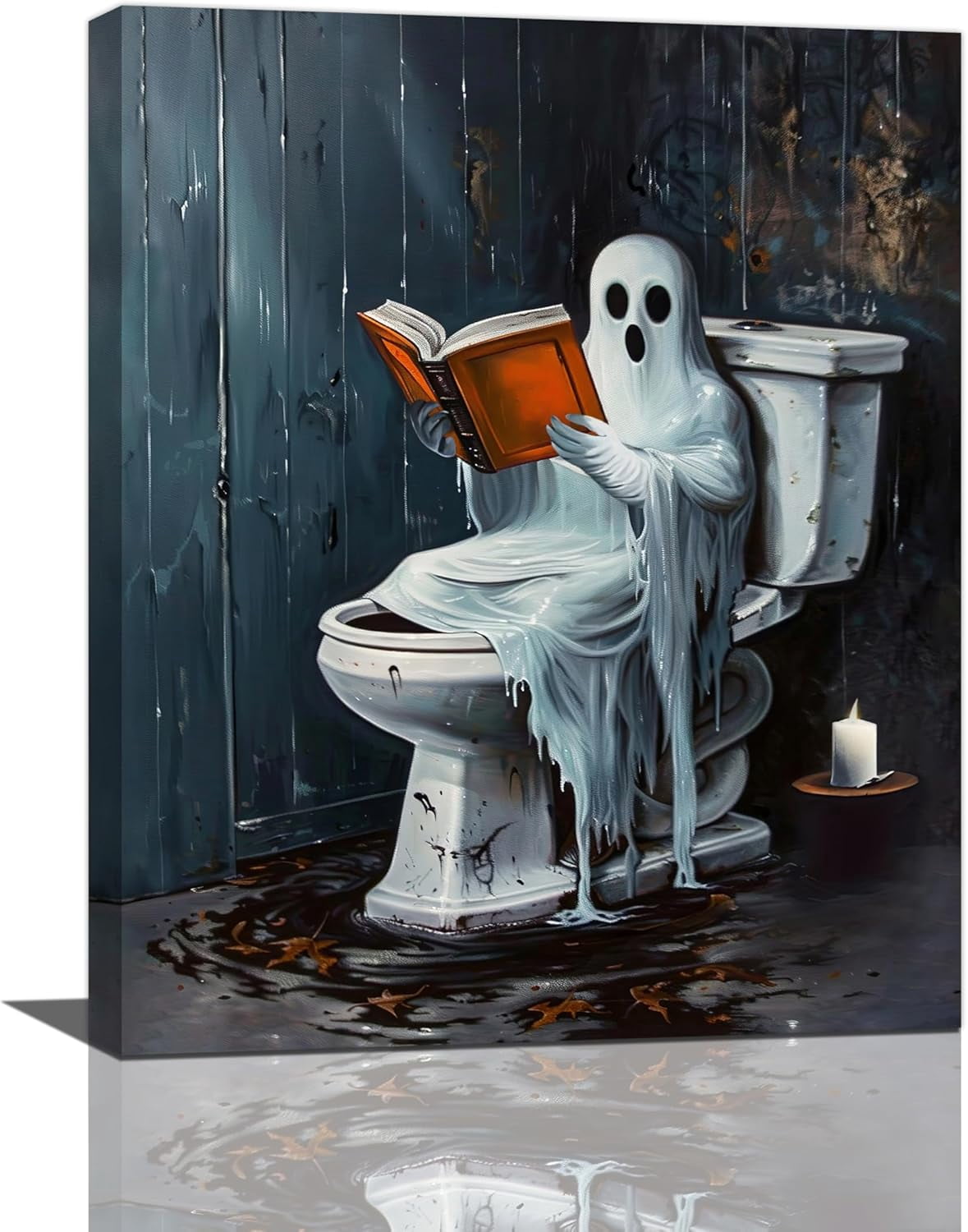 VELVET Ghost Halloween Bathroom Gothic Horror Vintage Wall Art Goth ...