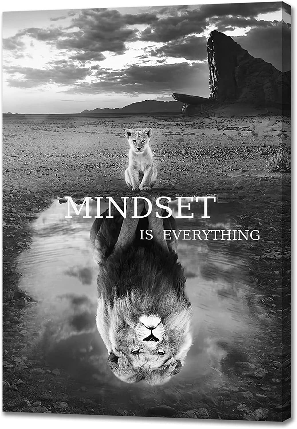 VELVET Lion Wall Art Mindset Motivational Animals Prints Poster for ...
