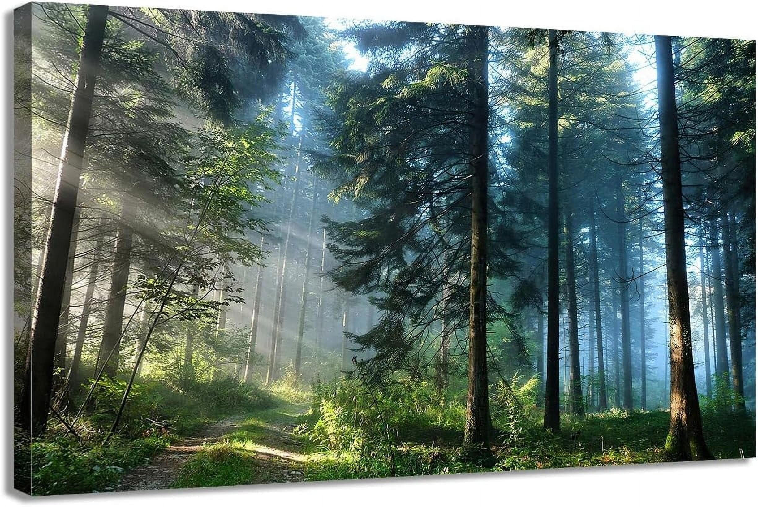 VELVET Nature Wall Art,Tree Wall Art,Forest Decor Canvas Wall Art For ...