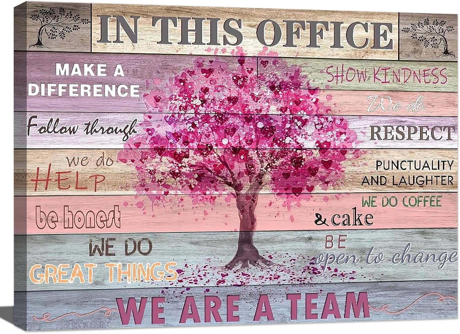 VELVET Office Wall Decor spirational Wall Art for Women Pk Tree Signs ...