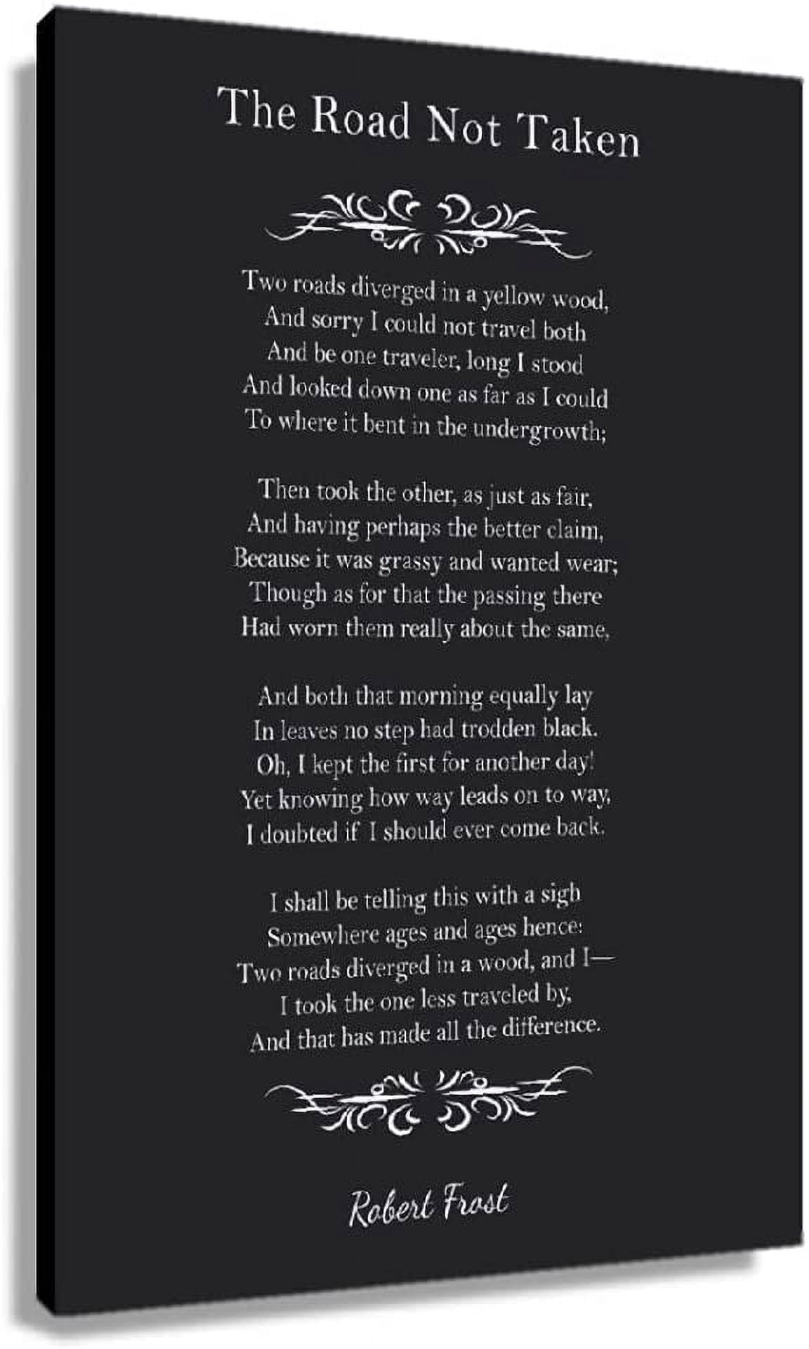 VELVET Poem Posters The Road Not Taken Wall Art Abstract Canvas Quotes ...